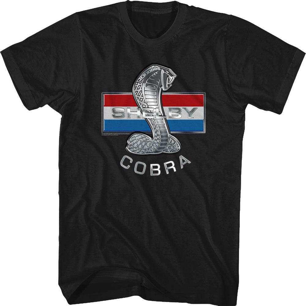 Shelby Tri-color bar and Cobra Logo T-shirt Black – Segerstrom Shelby ...